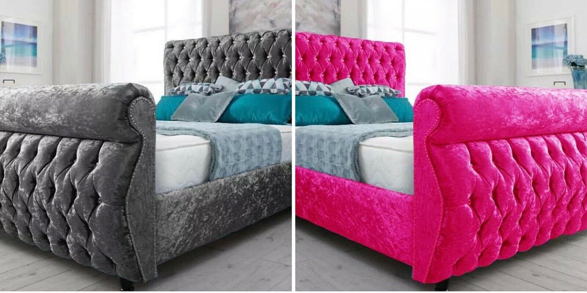 Explore Royal Swan Sleigh Bed Frame - D F Beds – DF Beds