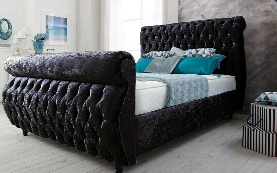 Explore Royal Swan Sleigh Bed Frame - D F Beds – DF Beds
