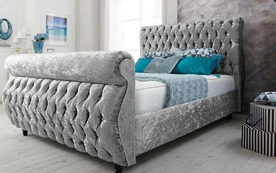Explore Royal Swan Sleigh Bed Frame - D F Beds – DF Beds